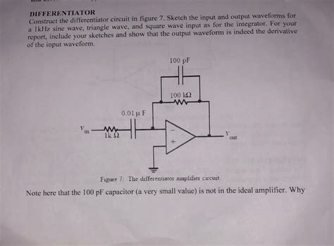 Solved Differentiator Construct The Differentiator Circuit