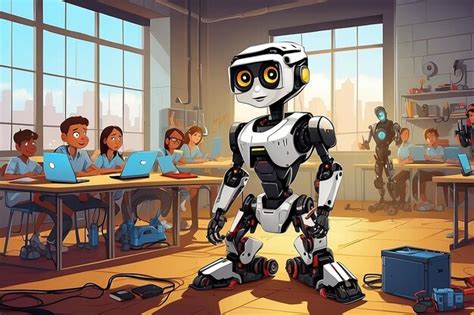 Premium Photo School Robotics Project Illustration Design