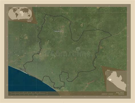 Bomi Liberia High Res Satellite Labelled Points Of Cities Stock Illustration Illustration