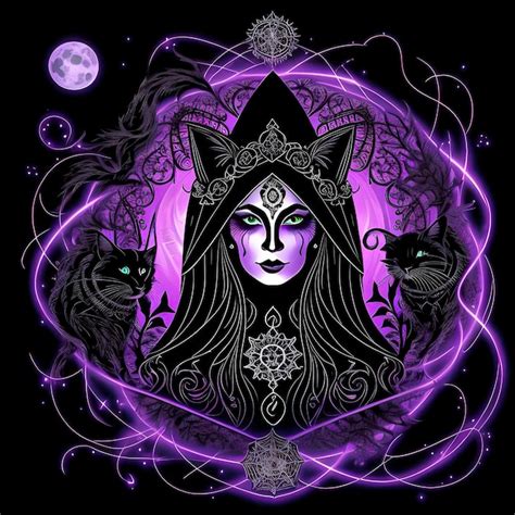 Premium Ai Image Halloween Mystical Beautiful Woman Over Black