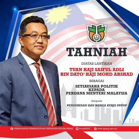 Sekalung Tahniah Dan Selamat Berkhidmat Kepada Tuan Haji Saiful Adli Mohd Arshad Diatas Lantikan