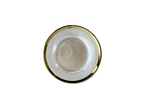 Clear Glass Gold Rim Bandb Plate