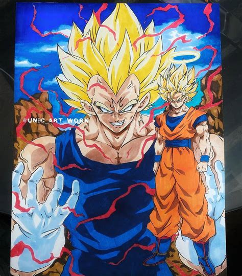 Ssj2 Goku Vs Majin Vegeta By Akuthedemorian On Deviantart