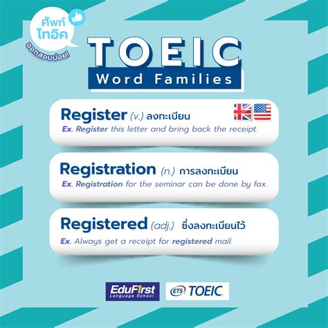Edufirst School แจกคำศัพท์ Toeic Word Families Facebook