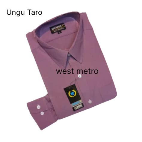 Jual Real Pic Kemeja Pria Warna Ungu Taro Polos Formal Lengan Panjang Regular Selalu Ready