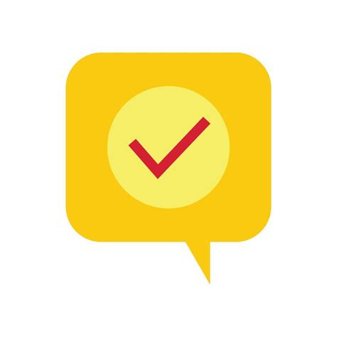 Speech Bubble With Check Mark Icon Over White Background Colorful Design Vector Illustration