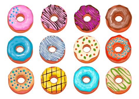 Assorted Donuts Collection Donut Doughnut Sugar Donuts Confectionery