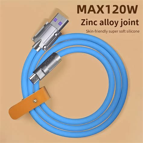 W Quick Charger Liquid Silicone Metal Ios Micro Usb Cable Type C A Fast Charge For