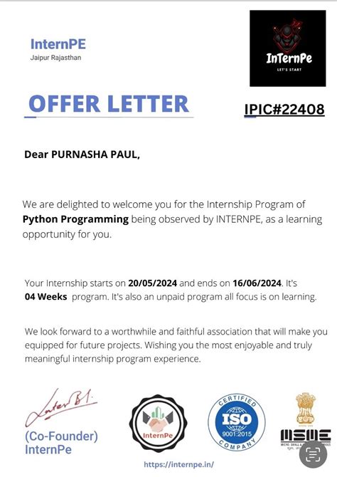 Purnasha Paul On Linkedin Internship Mba Python Datascience Data