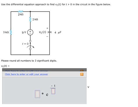 Solved Use The Differential Equation Approach To Find Vc T Chegg Com