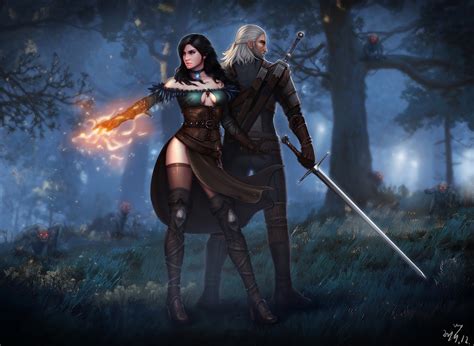 Witcher 3 Wild Hunt Geralt Yen And Ciri 4k Wallpaperhd Games