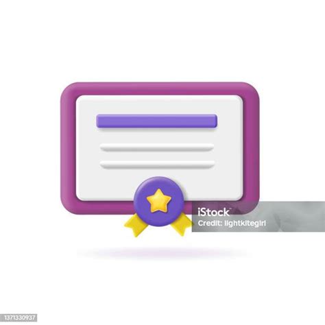 디플로마 인증서 3d 아이콘 졸업 상 문서 기호 인증된 증명 배지 Qualification Round에 대한 스톡 벡터 아트 및 기타 이미지 Qualification