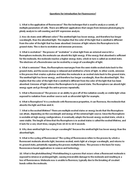 Fluorescence Basics And Applications Pdf Foreign Language Studies