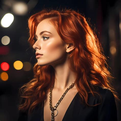 Premium Photo Photograph Of Beautiful Red Hair Model In Professional Photo Studio