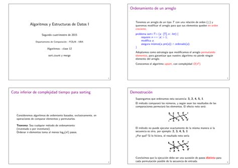 Algoritmos Y Estructuras De Datos I Ordenamiento De Un Arreglo