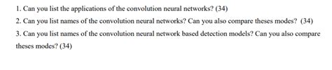Solved 1 Can You List The Applications Of The Convolution