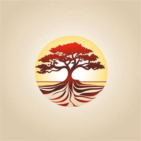 Tree Circle Logo Illustration Premium AI Generated Image