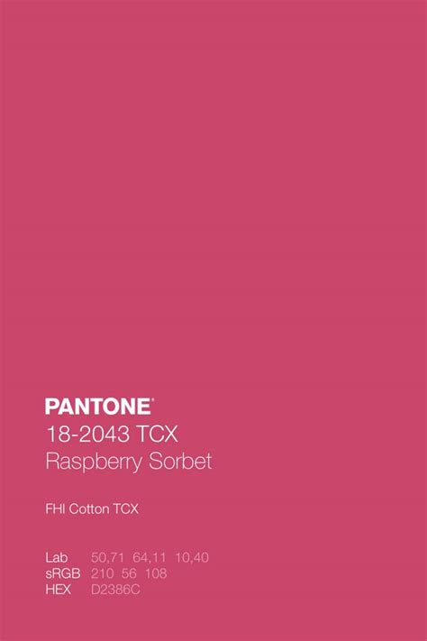 Pantone 18 2043 Tcx Raspberry Sorbet Color Code Lab Srgb Hex Pantone Color Guide Pantone