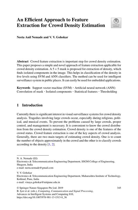 Pdf An Efficient Approach To Feature Extraction For Crowd Density