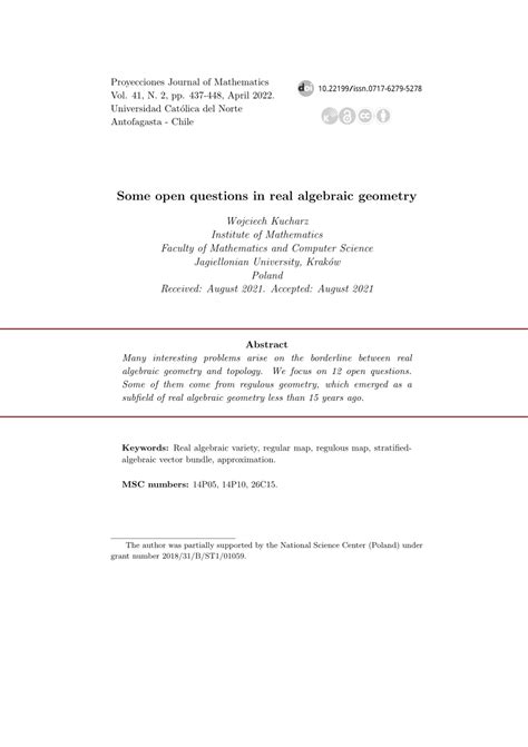 Pdf Some Open Questions In Real Algebraic Geometry