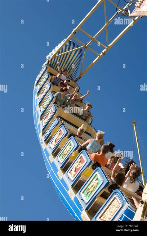 Fair Goers Enjoy The Pharaoh S Fury Pendulum Swing Ride At The Montana