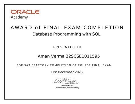 Aman Verma On Linkedin Oraclecertified Sqldeveloper