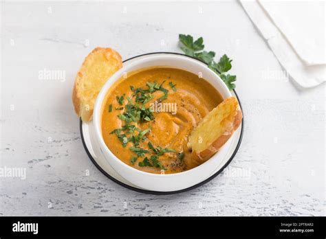 Vegan Cream Soup Of Red Lentils And Vegetables With Coconut Milk