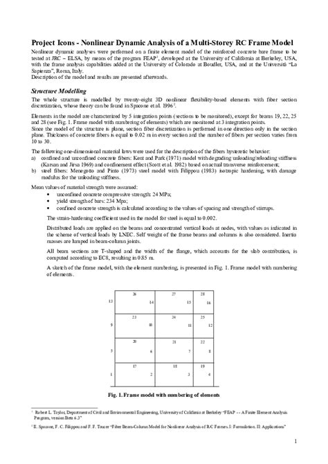 Doc Project Icons Nonlinear Dynamic Analysis Of A Multi Storey Rc