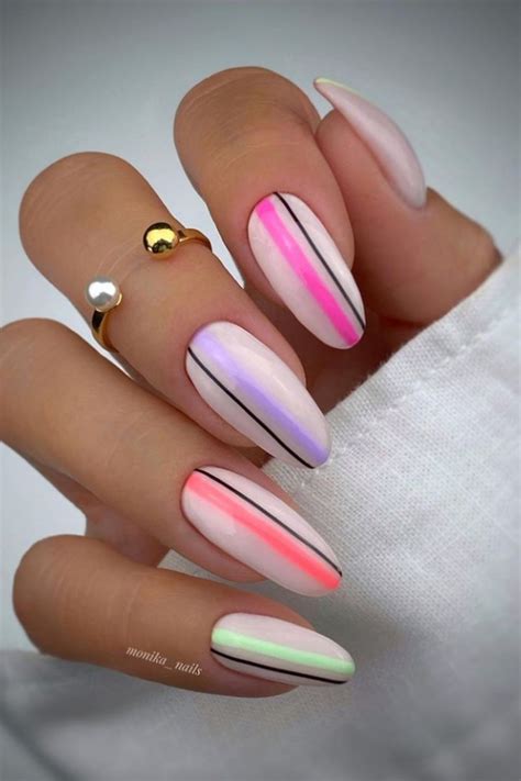 Summer Nails Almond Shape 38 Trendy Almond Shaped Nail Art For Summer