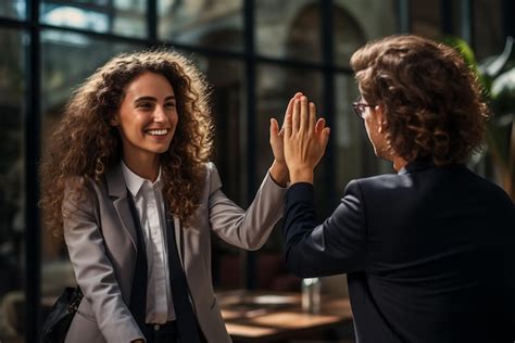 Premium Photo A Happy Business Women Doing Hello