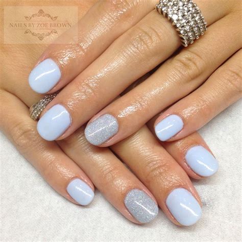 CND Shellac Creekside Glitter Nails Blue Shellac Nails Shellac Nails Baby Blue Acrylic Nails