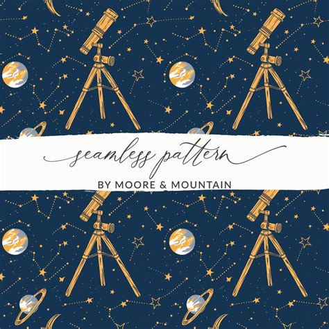 Astronomy Pattern Background Seamless Telescope Background Outerspace
