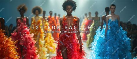 Premium Psd Fashion Show With Models Wearing Colorful Dresses