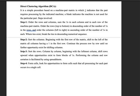 Solved 1 For The Machine Part Matrix Shown Below Form