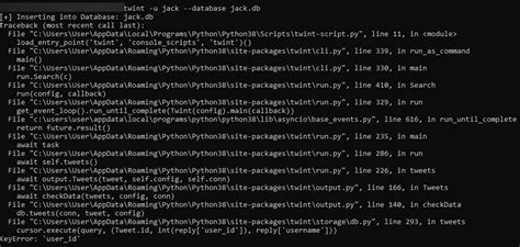 Database Isn T Working Issue Twintproject Twint GitHub