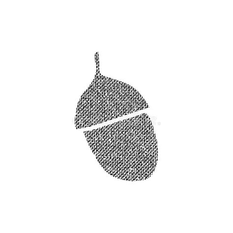 Vector Textured Acorn Stylized Imprint On Fabric Stock Vector