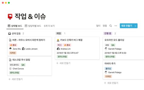 notion 노션 템플릿 갤러리 작업 and 이슈