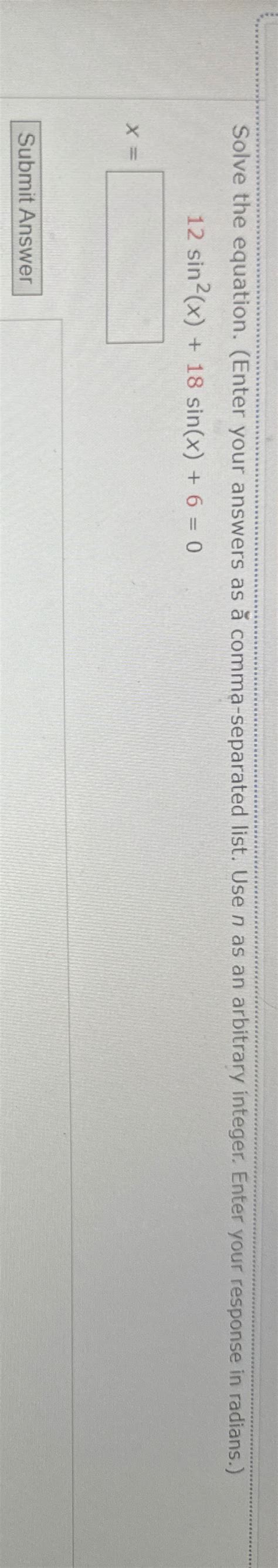 Solve the equation Enter your answers as ă Chegg com