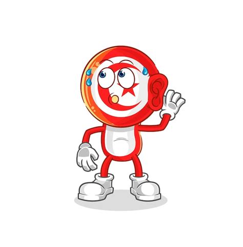 Premium Vector Tunisia Eavesdropping Vector Cartoon Character