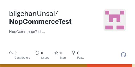 GitHub BilgehanUnsal NopCommerceTest NopCommerceTest