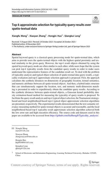 Top K Approximate Selection For Typicality Query Results Over Spatio