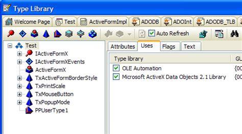 Delphi How Expose The Properties Of A Component Created In An Activex