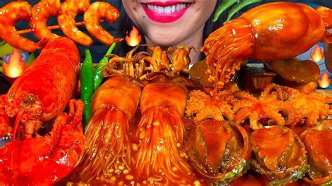 Asmr Spicy Seafood Boil Makanan Laut Pedas 먹방 Mukbang Massive Eating