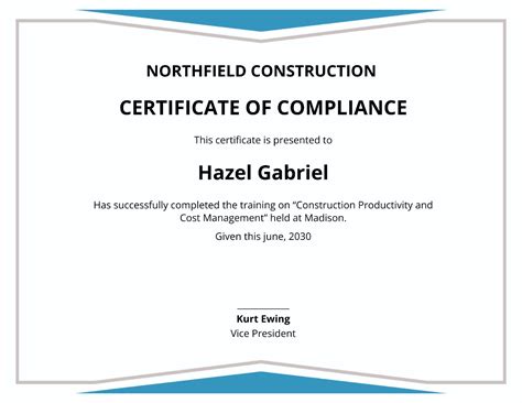 Free Construction Management Certificate Template To Edit Online