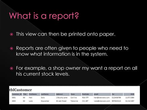 Databases Explained Reports © Dolinski Ppt Download