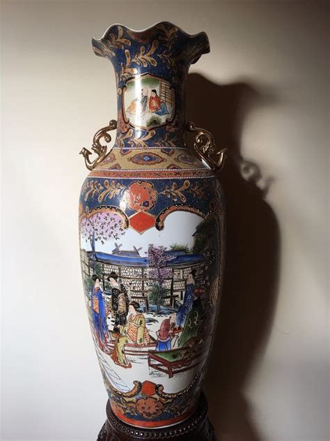 Große Vase Satsuma Porzellan Blumen Frau Geisha Catawiki