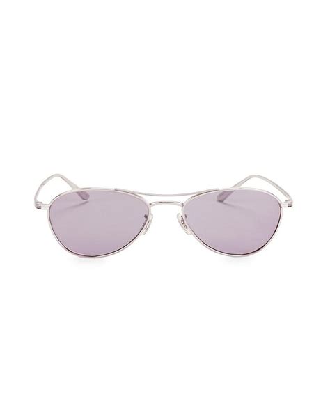 Oliver Peoples Aero 54mm Tinted Titanium Aviator Sunglasses In Metallic