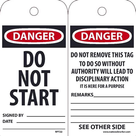 Danger Do Not Start Signed Tag Rpt22