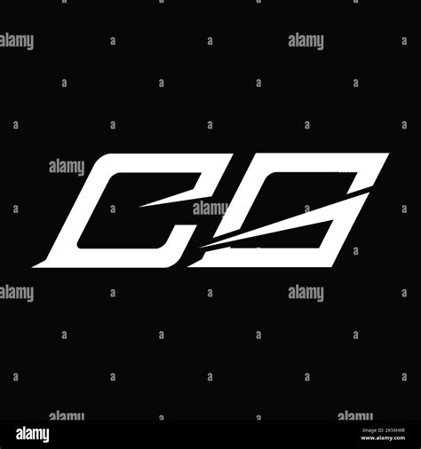 CG Logo Monogram Letter With Slice Style Design Template Stock Photo
