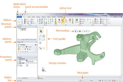 the spaceclaim interface